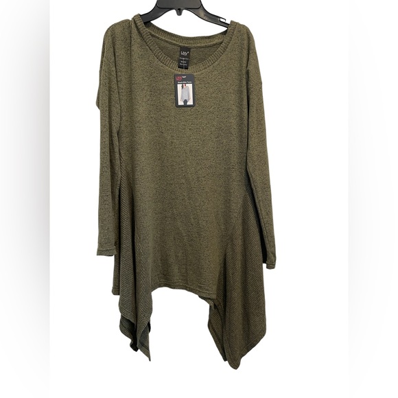 lildy | Sweaters | Olive Green Lildy Sharkbite Tunic | Poshmark